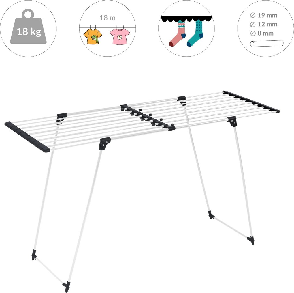 Teleskopický sušák na prádlo, 100-163 cm, LALEA