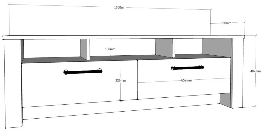 TV stolek MANHATTAN 150 cm dub/šedý