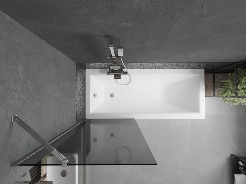 Mexen Next, vanová zástěna 1-křídlová 70 x 150 cm, fixní křídlo, 6 mm šedé sklo, chromový profil, 895-070-000-00-40-01