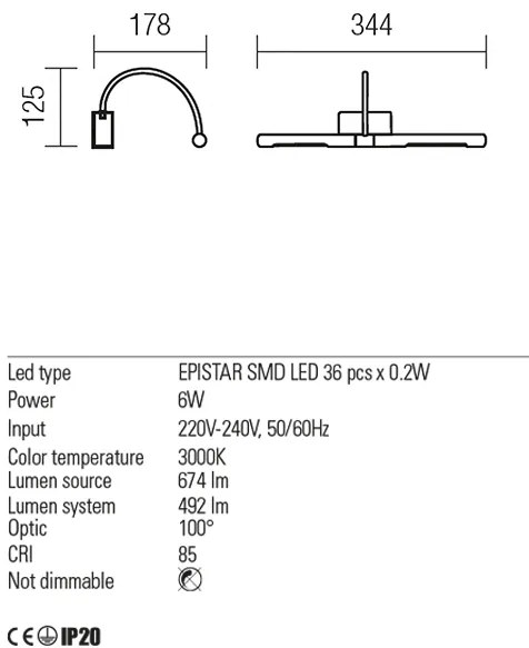 Redo Nástěnná LED lampa Kendo, d: 344mm Barva: Chrom