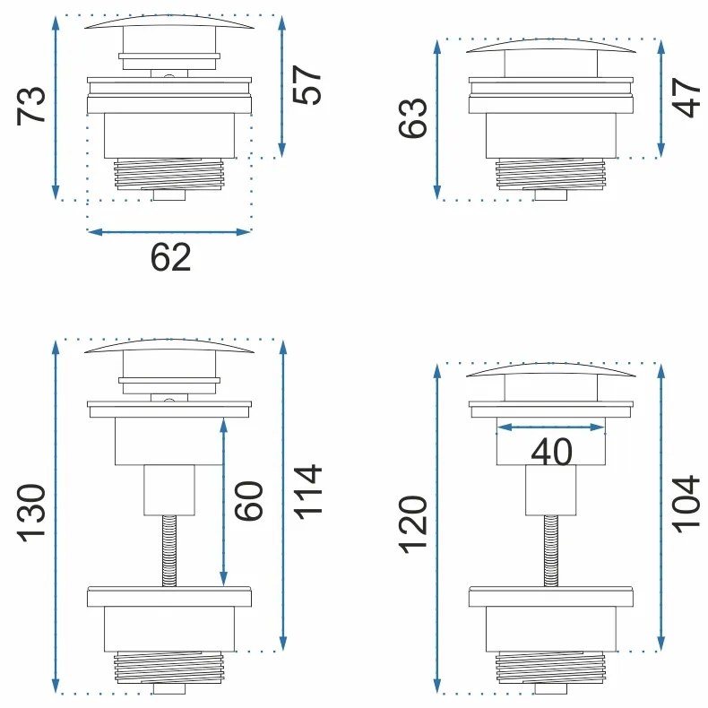 Aplomo umyvadlový sifon univerzální, gold
