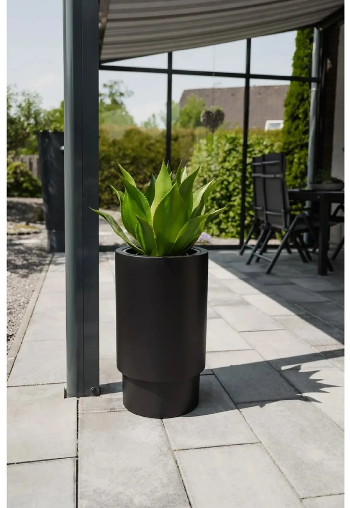 Květináč ESCADA, sklolaminát, výška 60 cm, černá