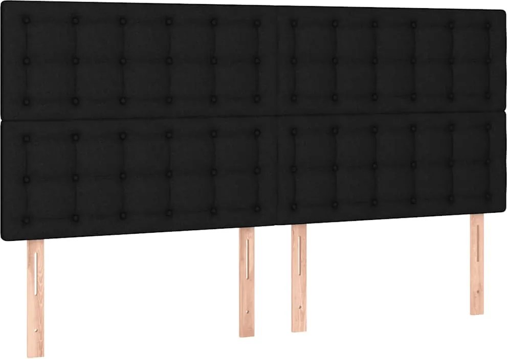 Box spring postel s matrací a LED černá 160x200 cm textil 3135767
