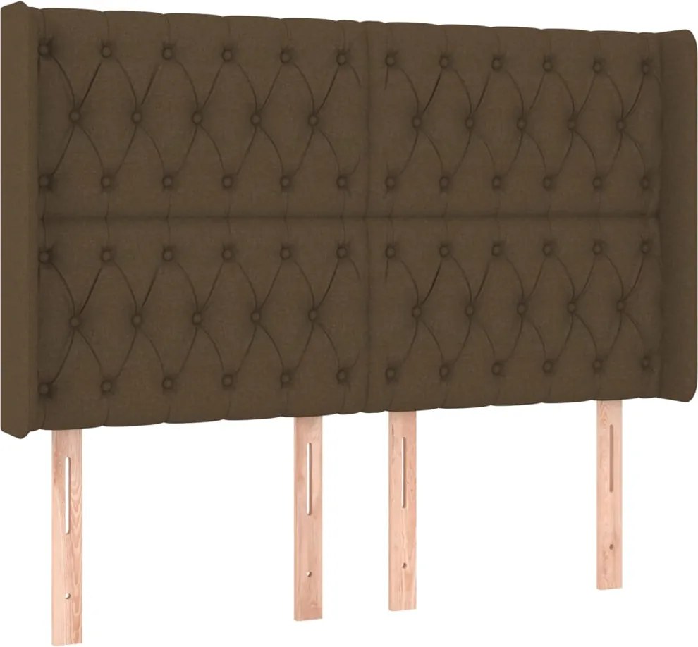 Box spring postel s matrací a LED tmavě hnědá 140x200 cm textil 3139120
