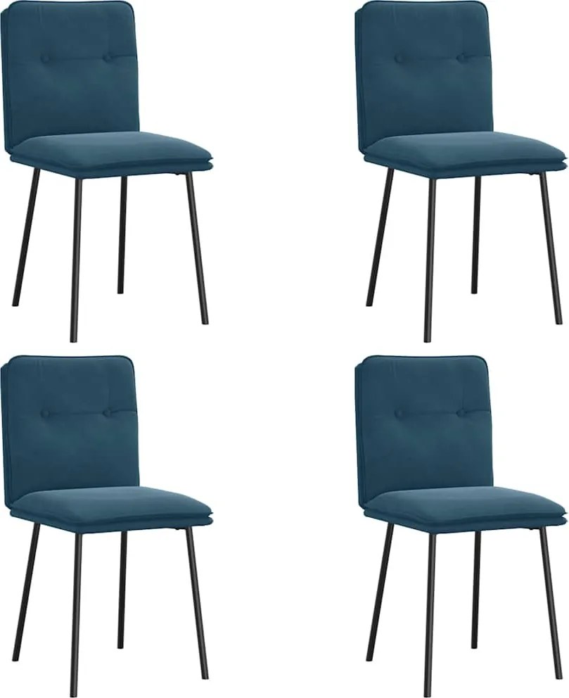 Jídelní židle 4 ks modré samet 3315419