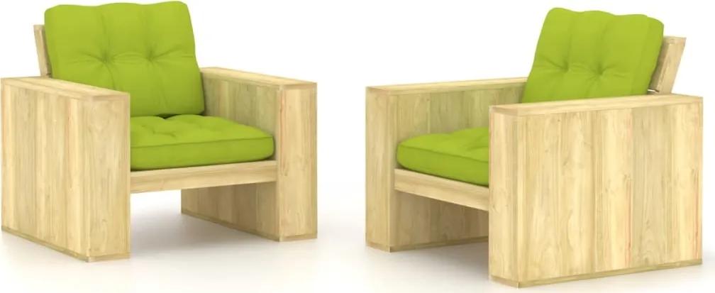 vidaXL Zahradní židle 2 ks + podušky impregnovaná borovice [3065795] Barva: antracitová