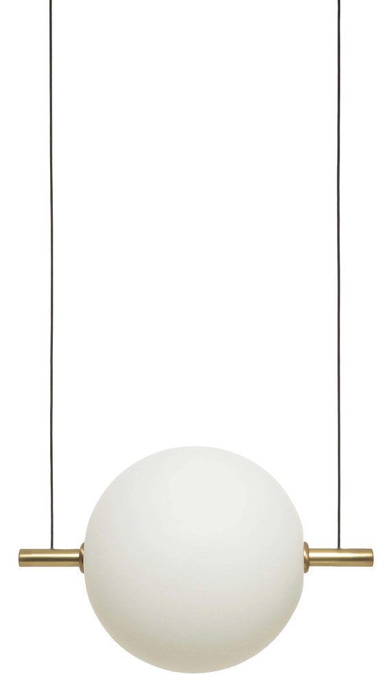 Il Fanale 282.04.ON Alma, závěsné svítidlo z mosazi a bílého skla, 7,5W LED 2700K, délka 40cm