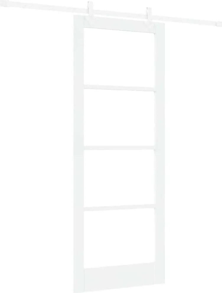 Posuvné dveře 83 x 211 cm Masivní borové dřevo a sklo Bílá 3332252