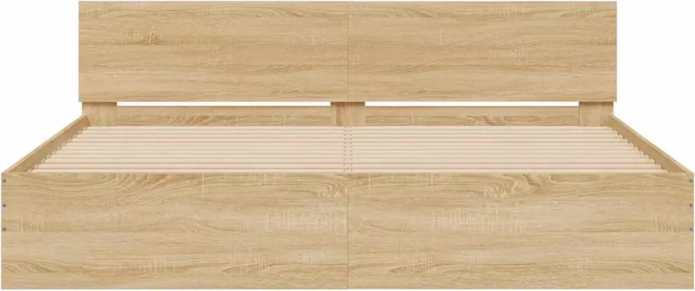 Rám postele s čelem a LED osvětlením dub sonoma 180 x 200 cm 3207590