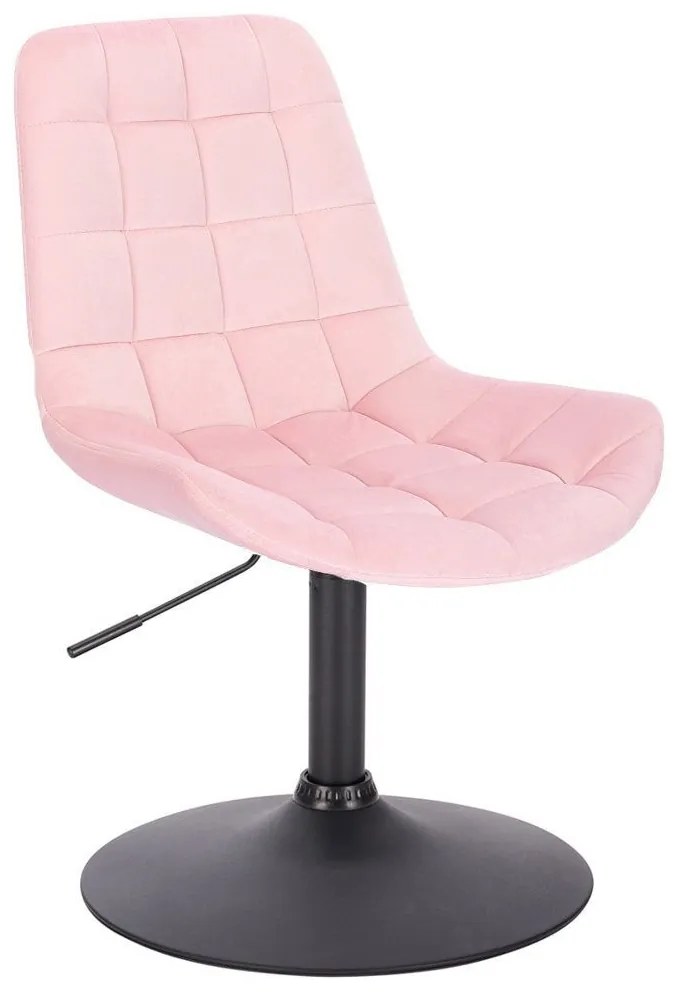 LuxuryForm DESIGN Židle PARIS VELUR na černém talíři - světle růžová