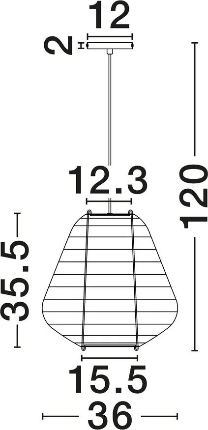 Bílé lněné závěsné svítidlo ø 36 cm Linnet – Nova Luce
