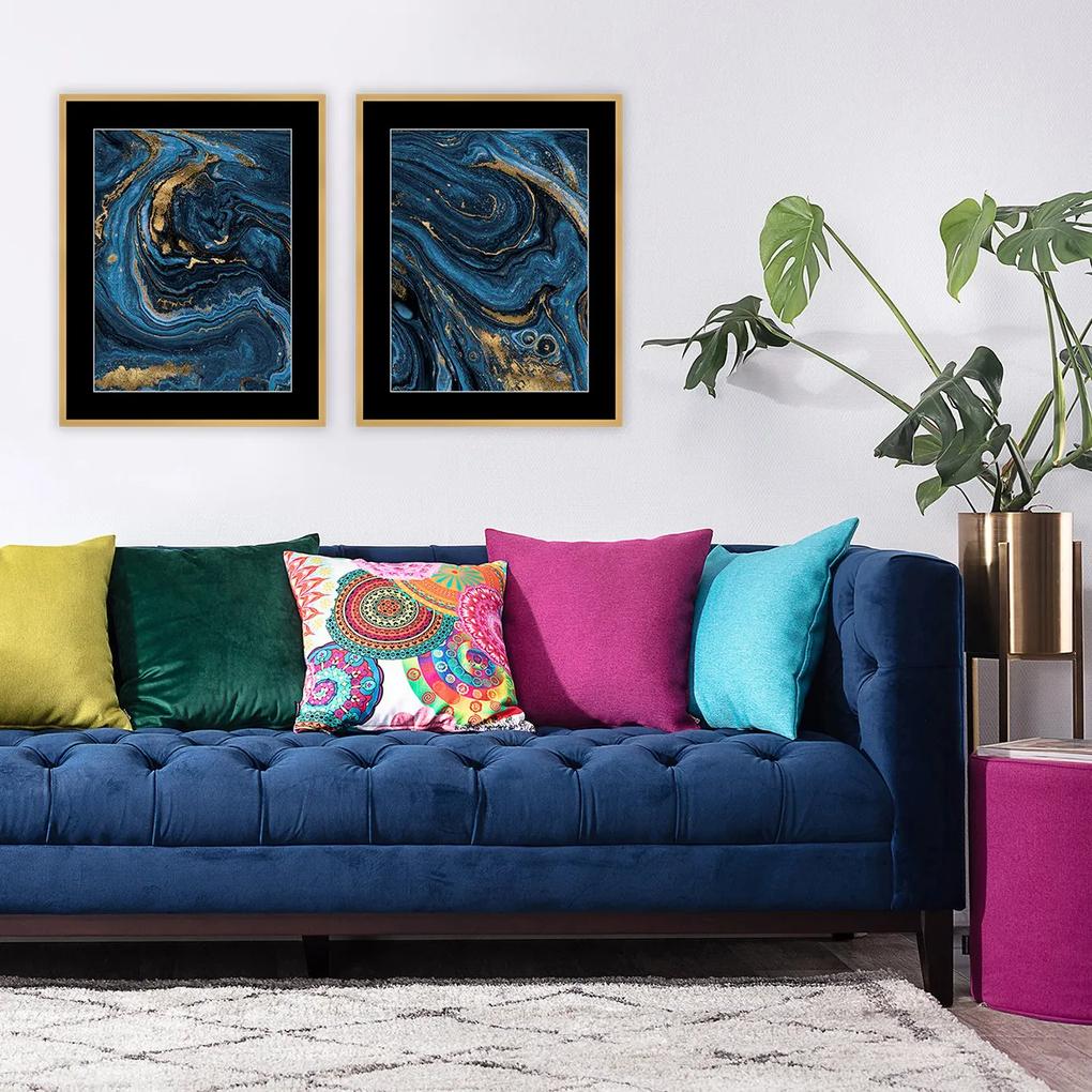 Obraz Abstract Blue&amp;Gold I 40 x 50cm