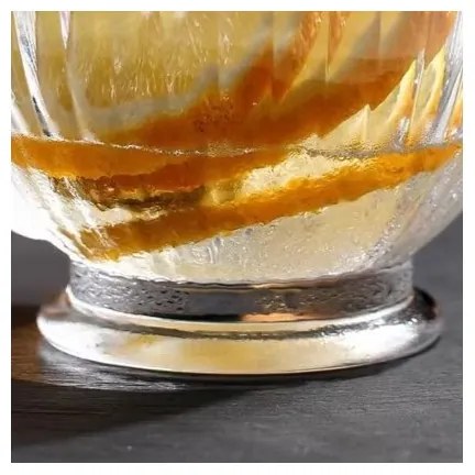 Flamenco Mystique Sada 6 velkých rýhovaných skleněných kelímků 380 ml pro servírování nápojů SZK150ZESTAW6