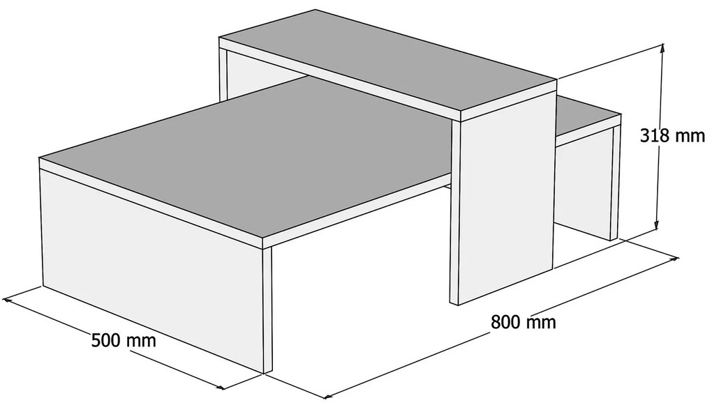 Designový konferenční stolek Questa 80 cm dub / antracitový
