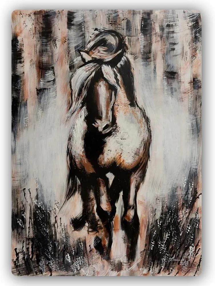 CARO Kovový obraz - Horse In Gallop 1 30x40 cm