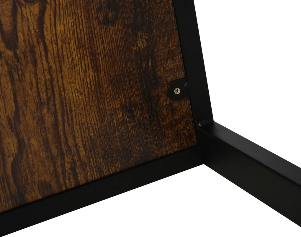 HOMCOM Konferenční stolek ve tvaru C Konferenční stolek kovový MDF rustikálně hnědý 40,6 x 50,8 x 64,2 cm do obývacího pokoje | Aosom.de