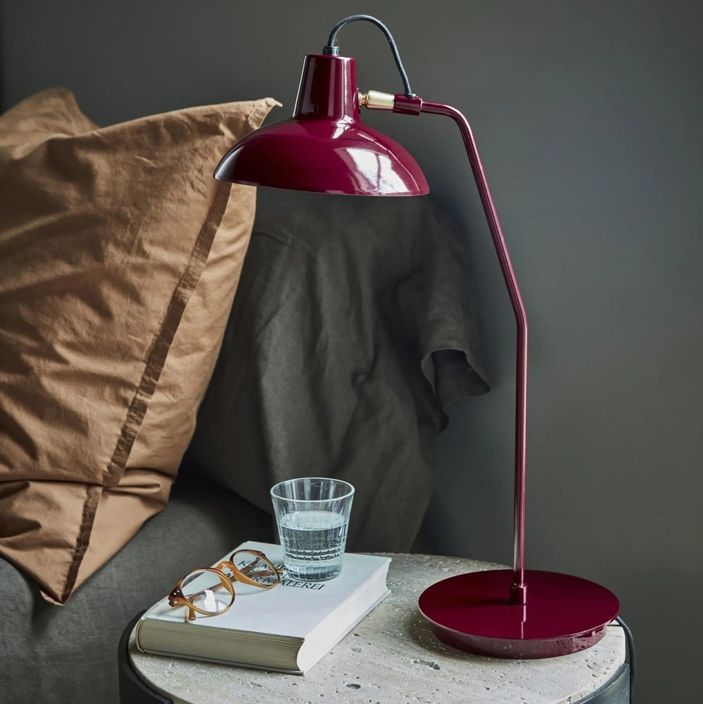 House Doctor Stolní lampa Desk Red, červená barva, kov