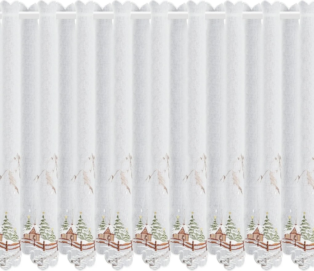 KRÁTKÁ ZÁCLONA NA POUTKÁCH XMAS17 145X70 CM VZOROVANÁ