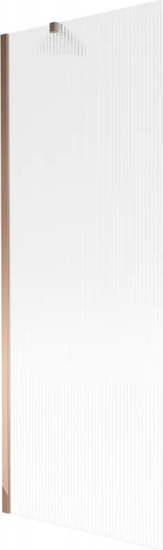 Mexen Next, vanová zástěna 1-křídlová 70 x 150 cm, fixní křídlo, 6 mm sklo s pruhy, růžové zlato profil, 895-070-000-00-09-60