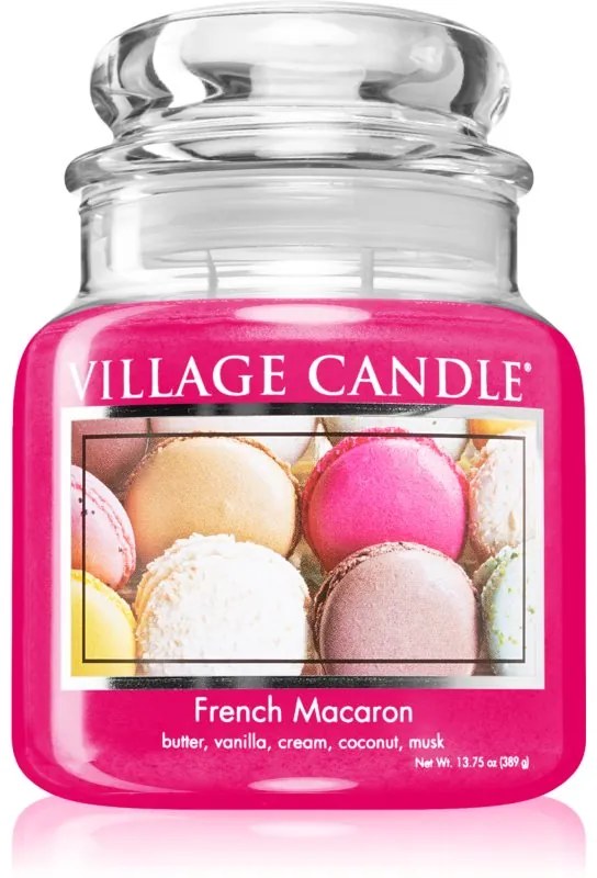 Village Candle French Macaroon vonná svíčka (Glass Lid) 389 g