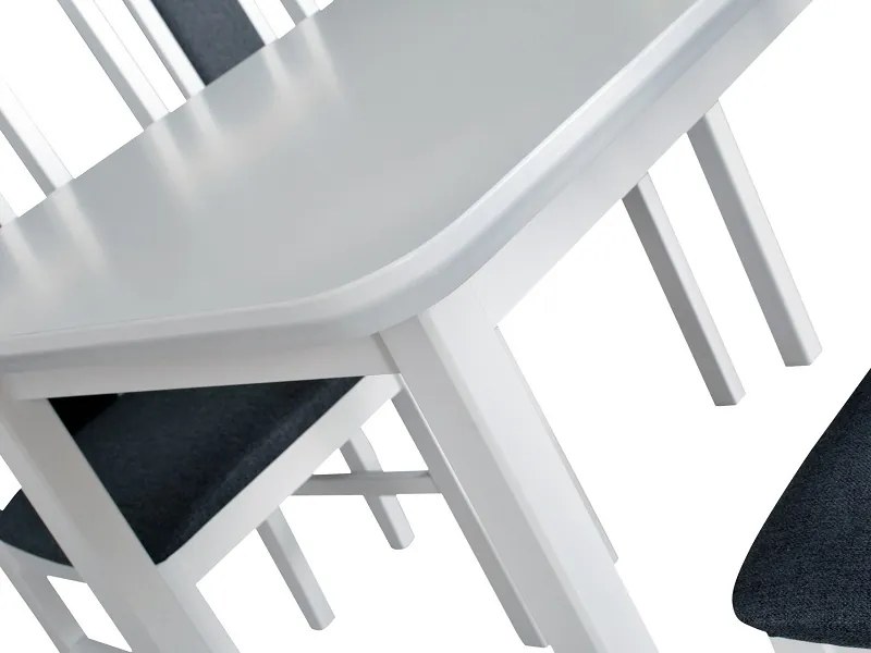 Jídelní stůl Miro Zvolte barvu nožek: Bílá, Barva horní desky stolu (dýha): Bílá