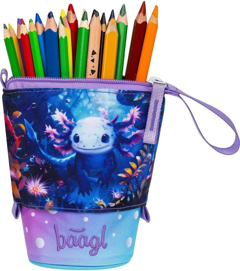 BAAGL - školní penál pastelkovník Axolotl