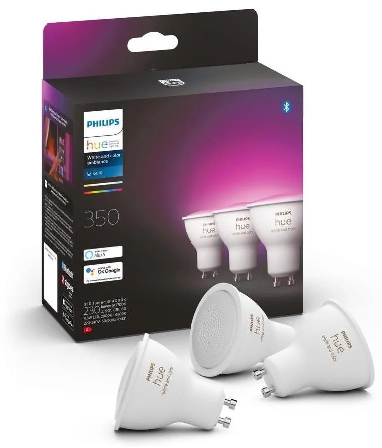 Philips | SADA 3x LED Stmívatelná žárovka Philips Hue WACA GU10/5W/230V 2000-6500K | P4650