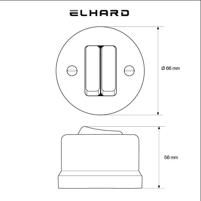 Elhard Nástěnný keramický vypínač s kolébkou č.5, bílý KN1005W