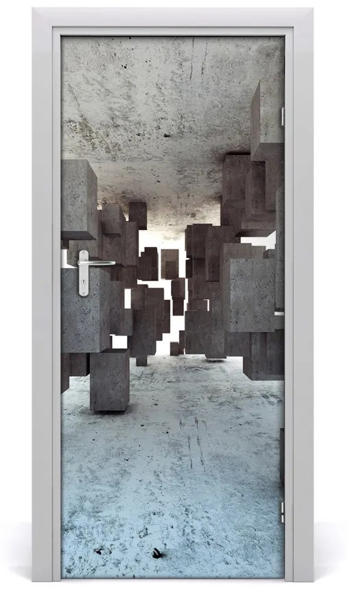 Fototapeta na dveře beton šestiúhelník 75x205 cm