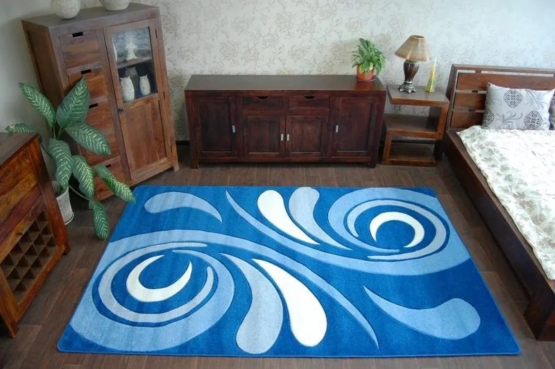 MAXMAX Moderní koberec MODRÝ 8695