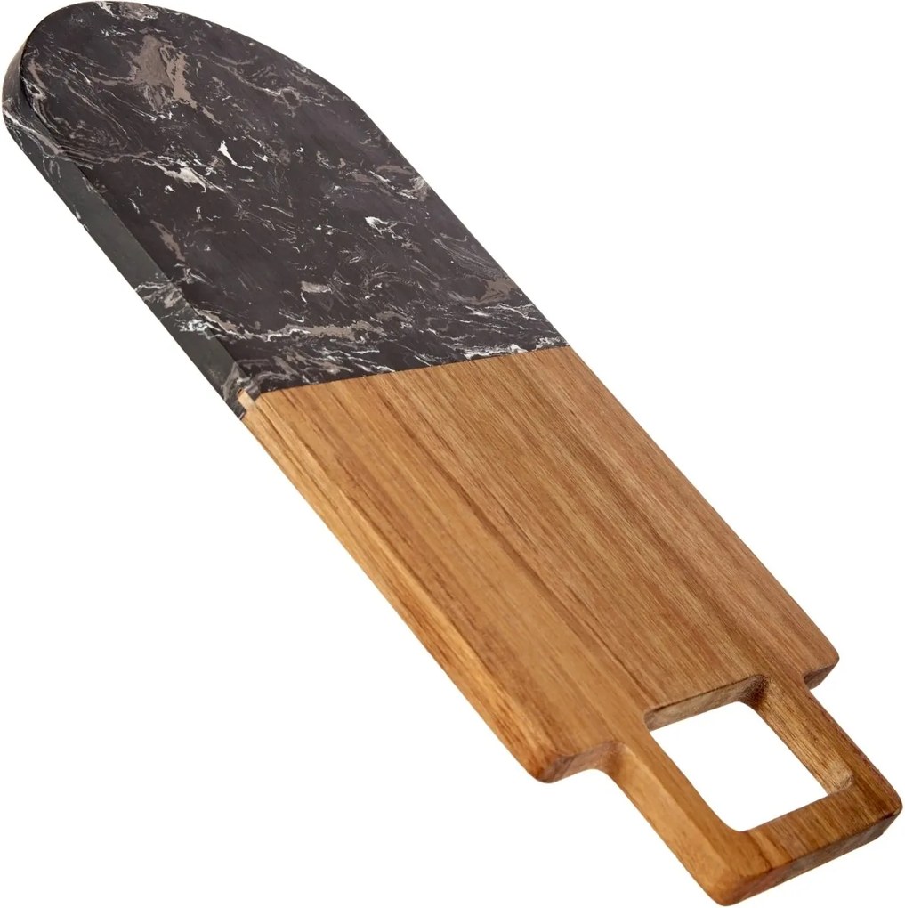 Krájecí prkénko s úchytem PREPPY 38x18 cm z masivu/černý mramor