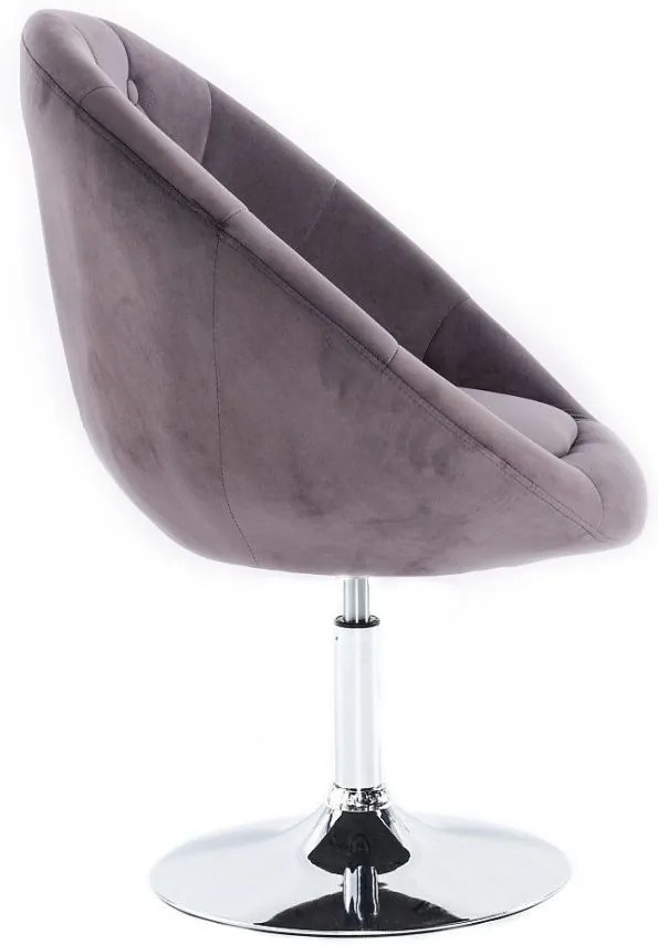 LuxuryForm DESIGN Otočné křeslo VERA VELUR na stříbrném talíři - tmavě šedé