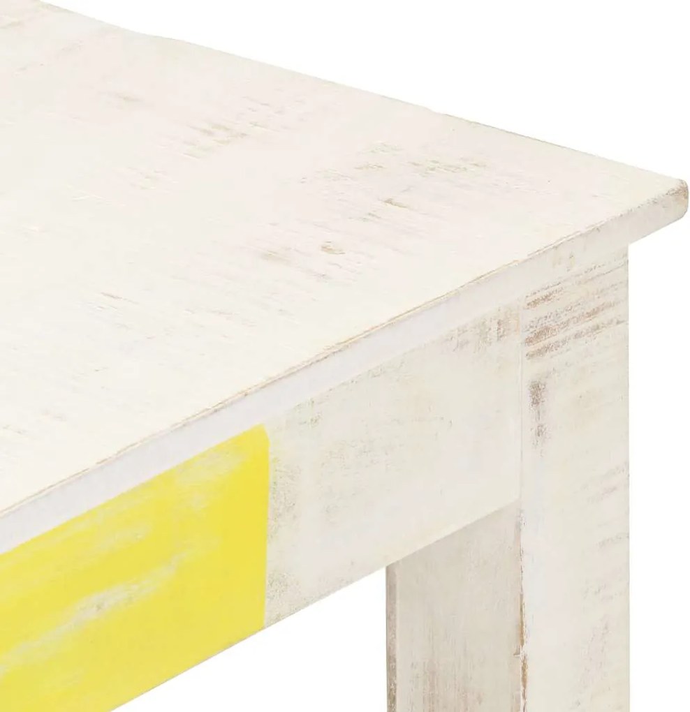 Konferenční stolek bílý 110x60x45 cm masivní mangovníkové dřevo 323555