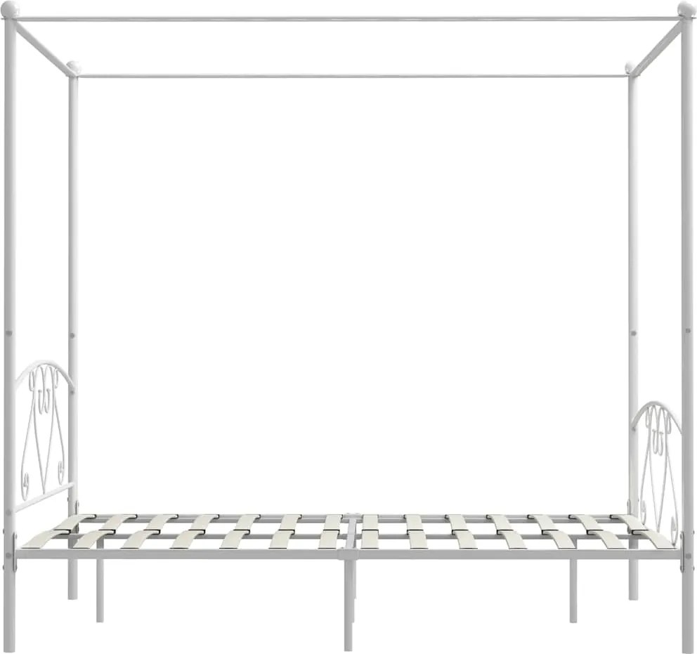 Rám postele s nebesy bílý kovový 140 x 200 cm 284429