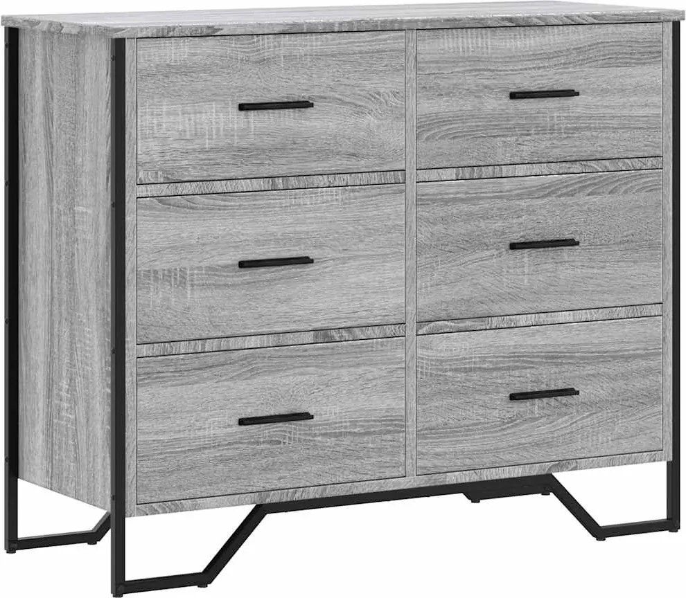 Komoda šedá sonoma 91 x 35,5 x 74,5 cm kompozitní dřevo 3295305