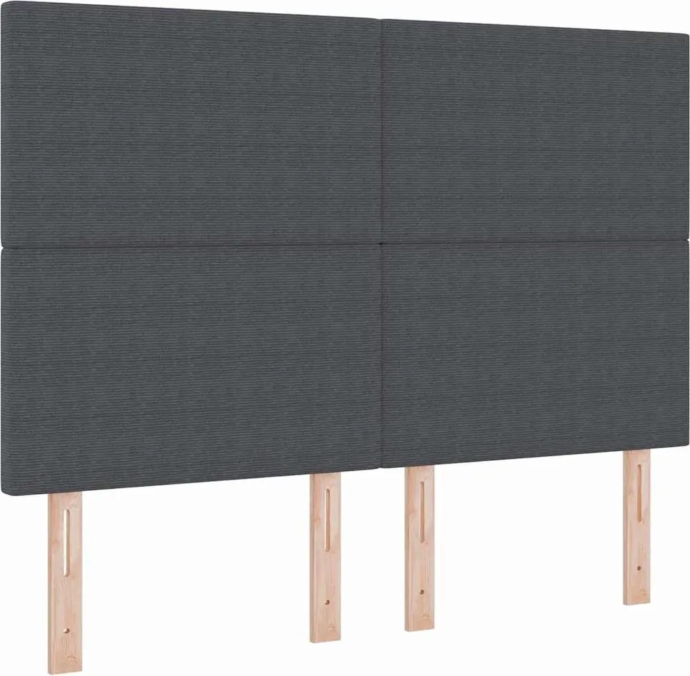 Postel s boxspringem s čelo Tmavě šedá a bílá 140 x 190 cm 3337556