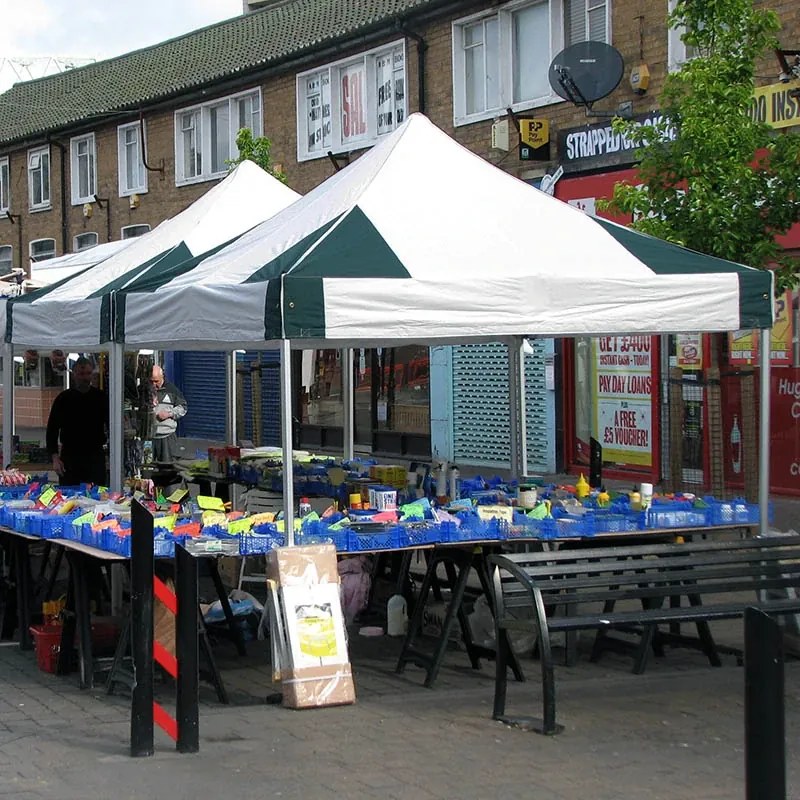 2x Nůžkový párty stan 3x3m - Balíček 1 (Zvýhodněná nabídka 2x stanů 3x3m včetně sady pro jednoduché propojení do jednoho celku a kotvících sad)