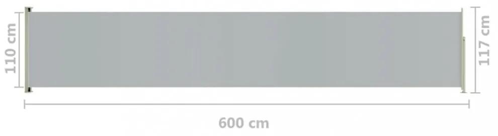 Zatahovací boční markýza 117x600 cm Dekorhome Modrá
