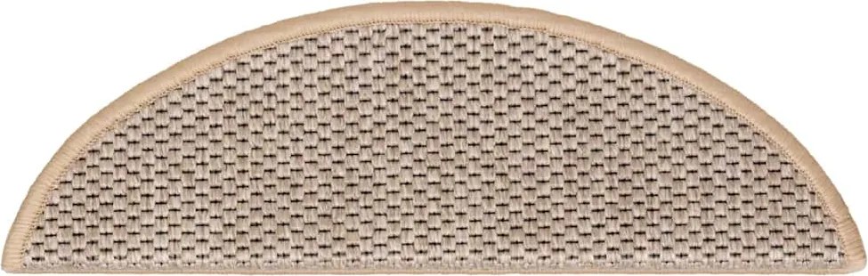 Samolepící nášlapy na schody vzhled sisal 15ks 56x17x3cm béžové 326868