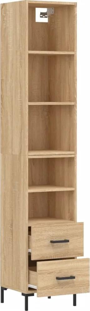 vidaXL Skříň highboard 34,5 x 34 x 180 cm kompozitní dřevo [3189768] Barva: šedá sonoma