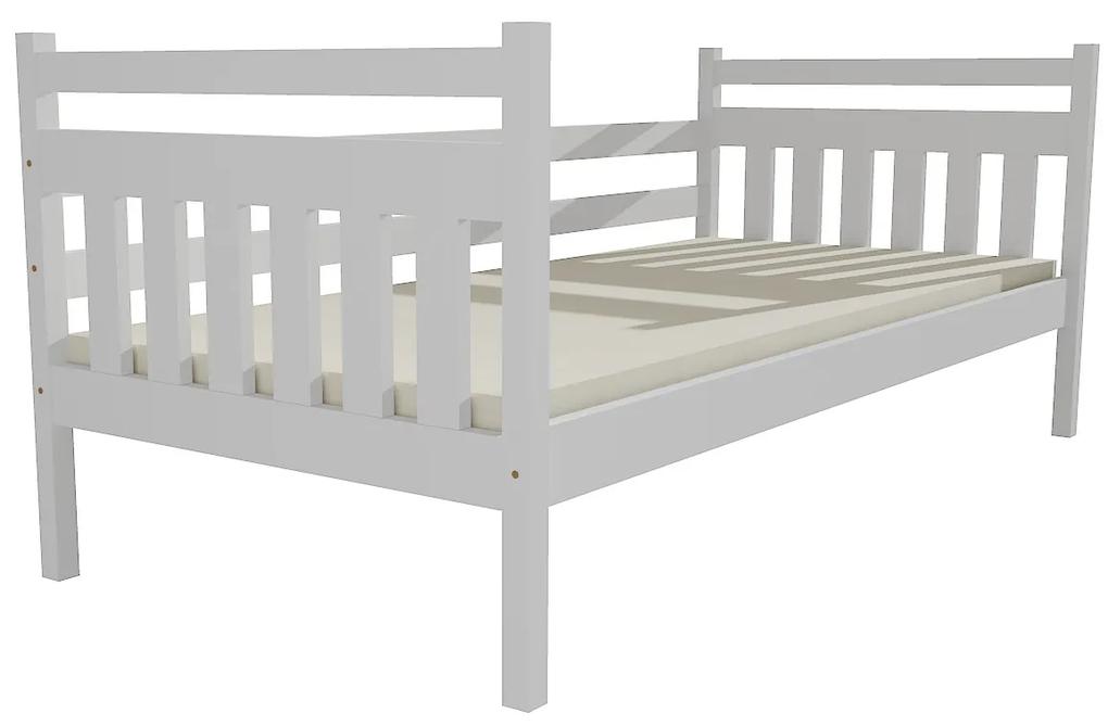 Dětská postel masiv 034 borovice masiv 90 x 190 cm bílá