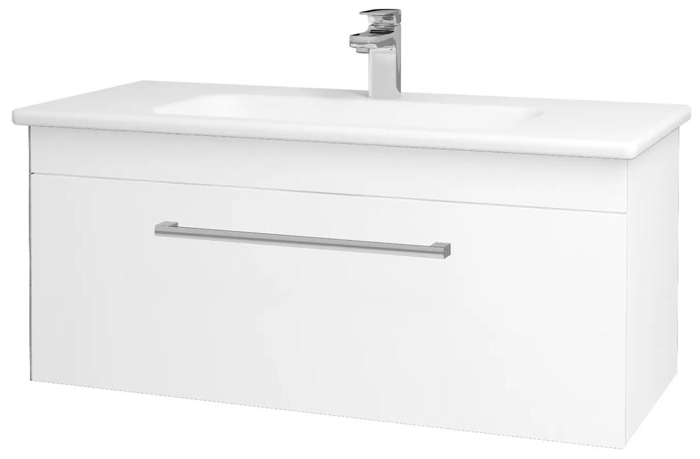 Dřevojas Koupelnová skříň ASTON SZZ 100 Varianta: N01 Bílá lesk / Úchytka T01 / D06 Ořech