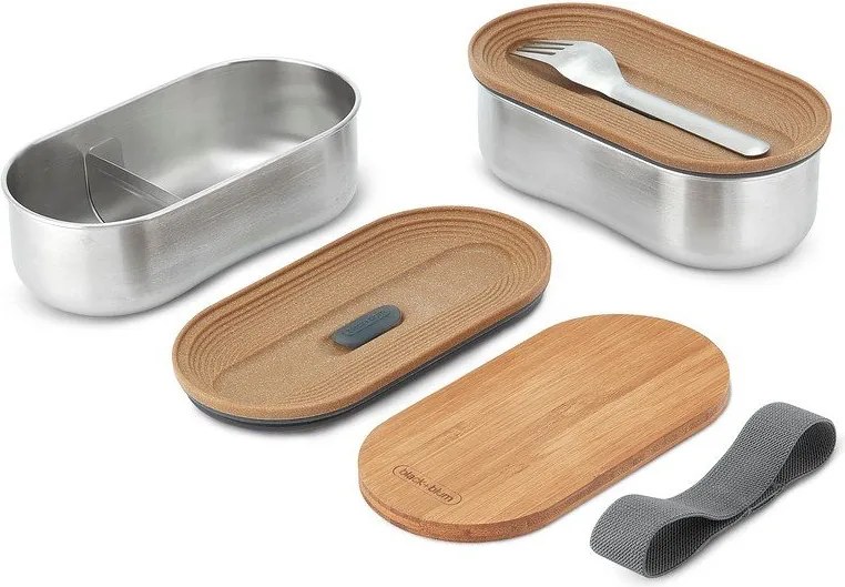 Dělený svačinový box 2 ks Bento – Black + Blum
