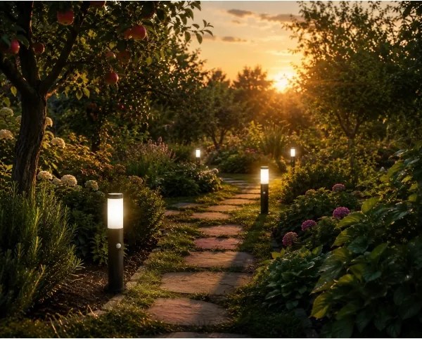 Venkovní lampa se senzorem LOPPA 1xE27/60W/230V 45 cm IP44 černá