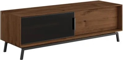 KATMANDU Velký TV stolek sklo Modern Loft, dub, Tabák, 200x52x50 cm