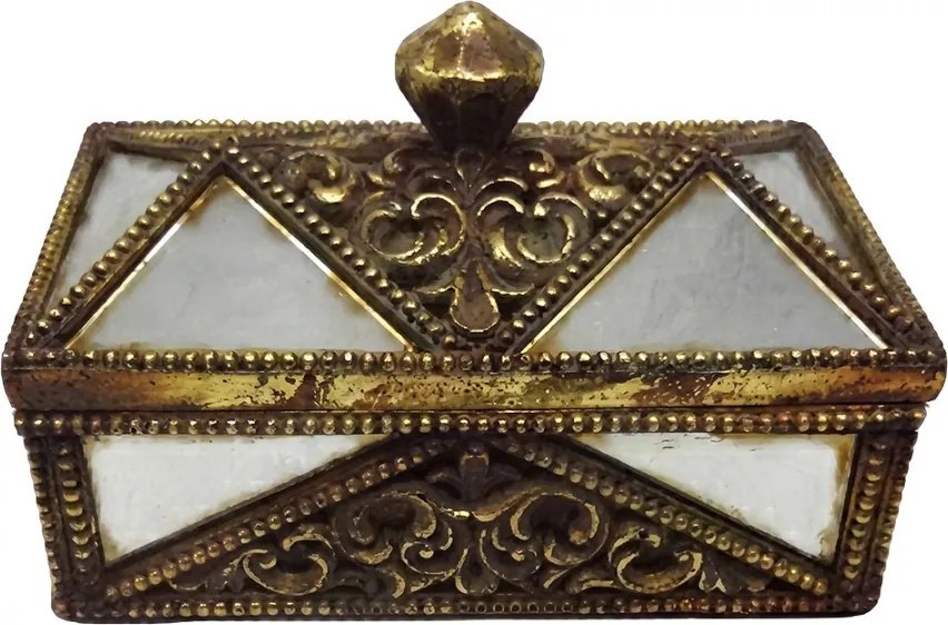 Zlatá antik šperkovnice Jewellery Antique - 17*11*10 cm