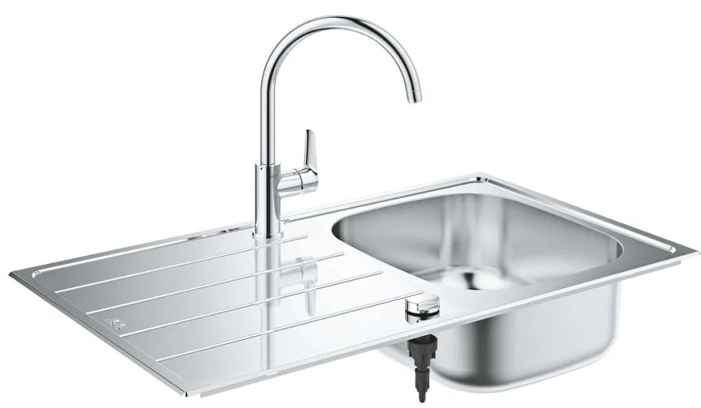 Grohe - Set dřezu K200 a baterie BauEdge, kartáčovaná nerez/chrom 31562SD1