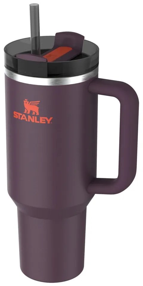 Tmavě fialová termoska s brčkem z nerezové oceli 1,18 l Quencher H2.0 FlowState Tumbler Plum – Stanley