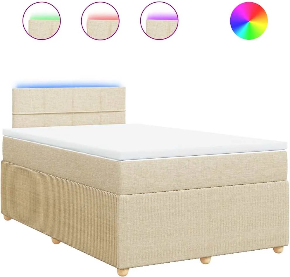 Box spring postel s matrací krémová 120x200 cm textil 3289728