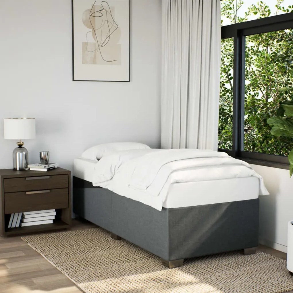 Rám postele bez matrace tmavě šedá 80 x 200 cm textil 3284430
